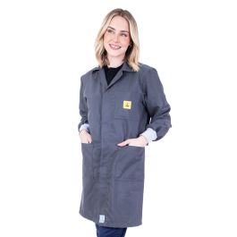 Grey ESD Lab Coat - Elastic Cuffs - ESD Workwear