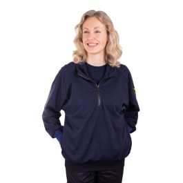ESD Navy Blue Fleece with Short Zip - Somerset Workwear